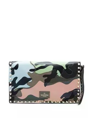 Valentino Garavani Camouflage Rockstud Wristlet Clutch Bag - Brown