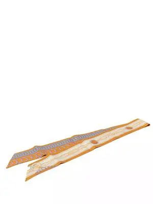 Hermès 2010-2026 Maillons Silk Twilly Scarf Scarves - Orange