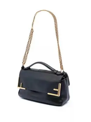 Fendi Zucca Crystal Double F Baguette Satchel