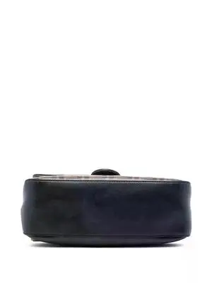 Fendi Zucca Crystal Double F Baguette Satchel