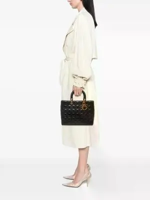 Dior Lambskin Cannage Lady Satchel - Black