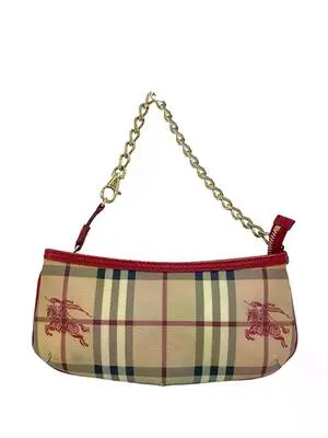 Burberry 2000-2017 Haymarket Check Coated Canvas Clara Pochette Shoulder Bag