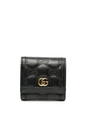 Gucci 2016-2026 Gg Matelasse Calfskin Card Case Wallet Small Wallets - Black
