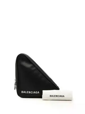 Balenciaga Leather Triangle Clutch Bag