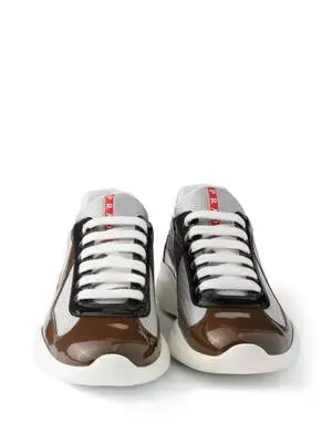 Prada America's Cup Patent Leather And Technical Fabric Sneakers