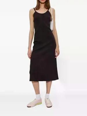 Lacoste Ribbed Knit Logo Patch Dress
