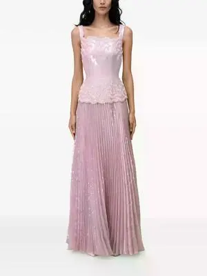 RAMI AL ALI Embellished Pleated Maxi Gown