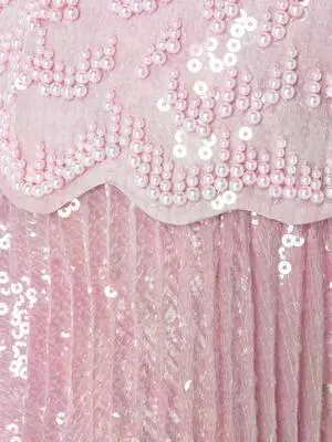 RAMI AL ALI Embellished Pleated Maxi Gown