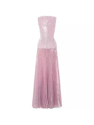 RAMI AL ALI Embellished Pleated Maxi Gown