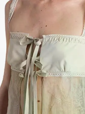 ANN DEMEULEMEESTER Embroidered Lace-trimmed Sleeveless Top