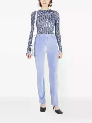 MAISIE WILEN Velvet Five-pocket Trousers - Blue