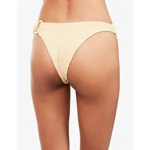 Monday Swimwear Bronte Ring Embellished Bikini Bottoms - Raffia Crinkle