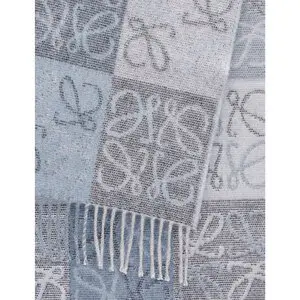 Loewe Anagram Branded-print Wool And Cashmere-blend Scarf