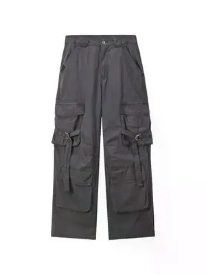 MUSIUM DIV. Cotton Buckle-detail Trousers - Grey