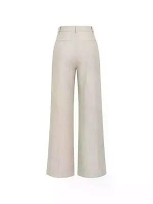 BERWICH Double-pleated Linen Palazzo Pants