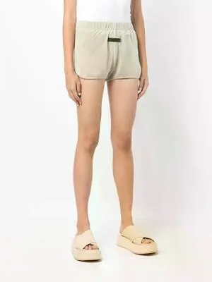 Fear Of God Logo Patch Velour Shorts