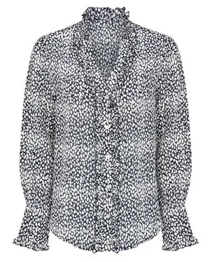 GUINEA Silk Abstract Print Blouse