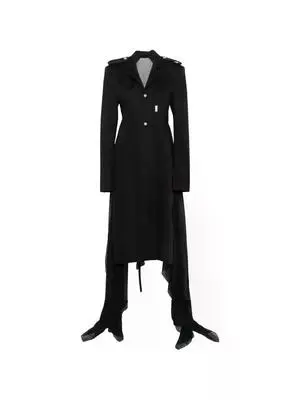 ANN DEMEULEMEESTER Sheer-panelled Epaulette Coat