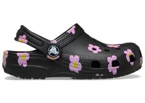 CROCS Classic Flower Clogs - Black