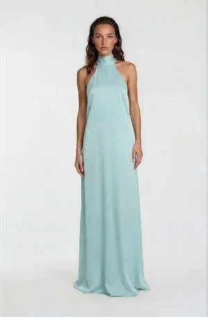 MandiBreeze Lovisa Halter Silk Maxi Dress