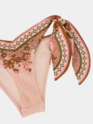 Zimmermann Paisley Floral Aster Scarf Tie Bikini - Pink