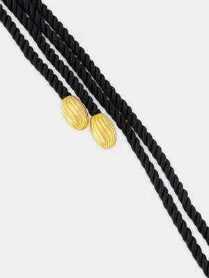JULIETTA Gold-tone Shell Tasseled Necklace - Black