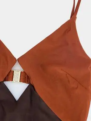 Zimmermann Aster Diamond Cut-out Swimsuit - Brown