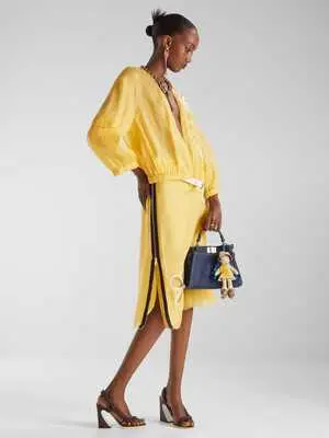Fendi Arco Braided Leather Heeled Sandals