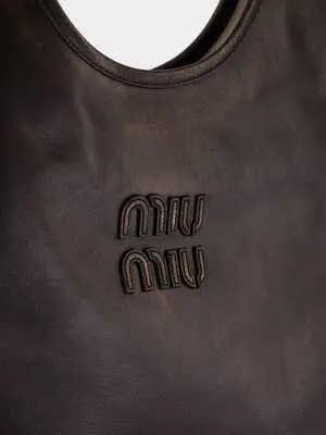 Miu Miu Coffee Ivy Leather Shoulder Bag
