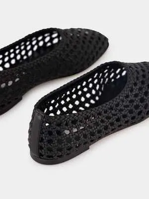EMME PARSONS Woven Nappa High Throat Ballet Flats