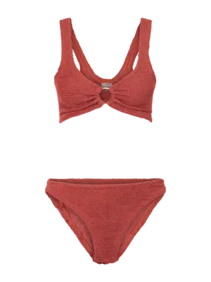 Hunza G Embellished Crinkle Bikini - Red