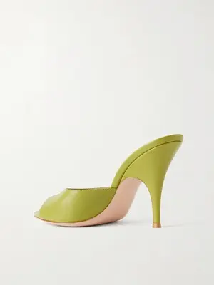 GIANVITO ROSSI Sofia 95 Leather Mules - Green
