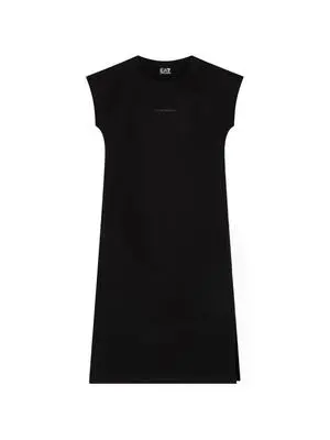 EA7 Logo Appliqué Side-slit Dress