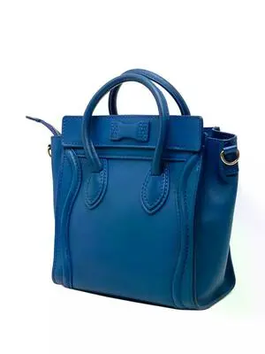 Celine Nano Leather Luggage Tote Satchel - Blue