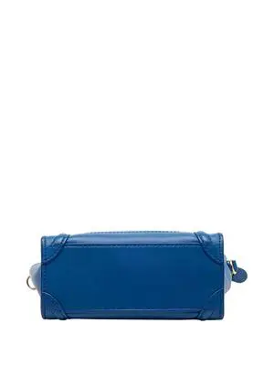 Celine Nano Leather Luggage Tote Satchel - Blue