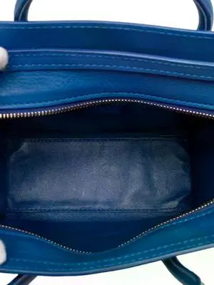 Celine Nano Leather Luggage Tote Satchel - Blue