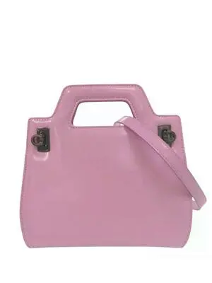 FERRAGAMO Micro Brushed Calfskin Wanda Top Handle Bag - Pink