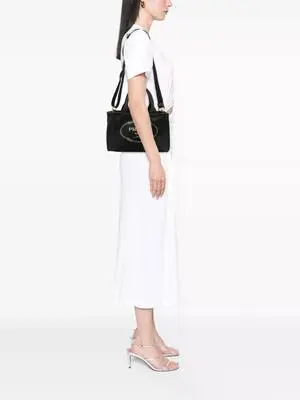 Prada Canapa Logo Satchel - Black