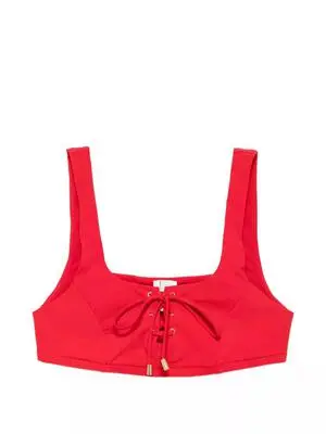 Moschino Lace-up Bikini Top - Red