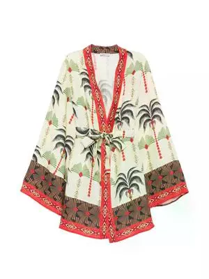 Anjuna Carlotta Palm-print Belted Coat