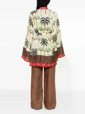 Anjuna Carlotta Palm-print Belted Coat