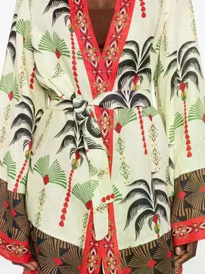 Anjuna Carlotta Palm-print Belted Coat