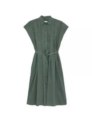 XACUS Mimi Pleated Belted Mini Dress In Army
