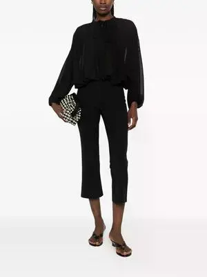 THE M.. Elvira Tie-neck Balloon-sleeve Blouse - Black