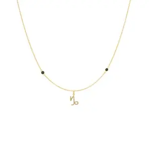 LAVANI JEWELS Capricorn Zodiac Symbol Necklace - Gold/black