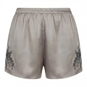 VIMISSIA Celeste Silk Shorts With Leavers Lace Embellishment