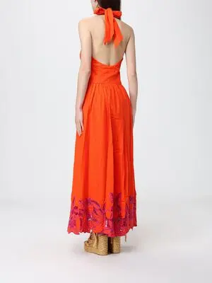 Farm Rio Embroidered Halter Maxi Dress