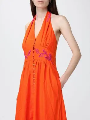 Farm Rio Embroidered Halter Maxi Dress