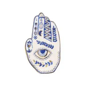 SHERIE BOUTIK Rawya Khamsa Ceramic Wall Decor Sb X Wb - Blue
