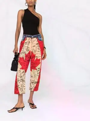 Dsquared2 Cropped Jeans With Graffiti Print
